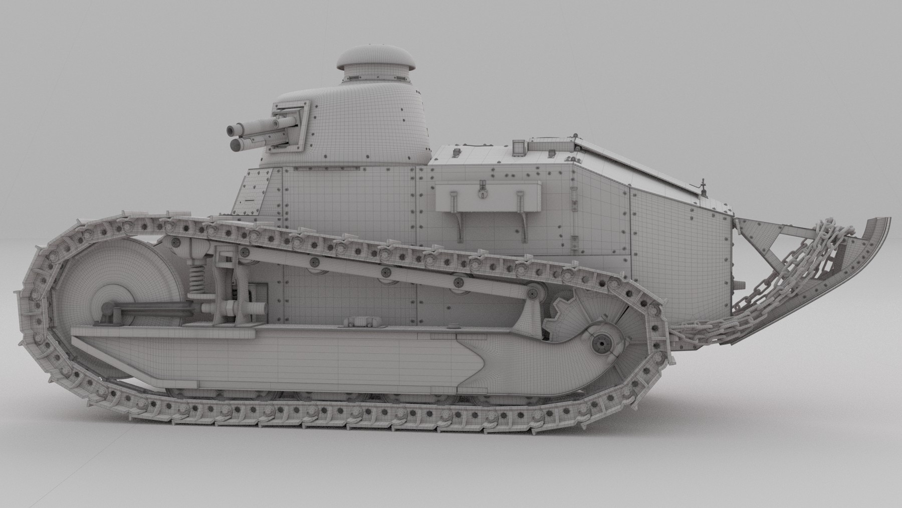 ArtStation - WW1 Renault FT-17 Tank 3D Model | Resources