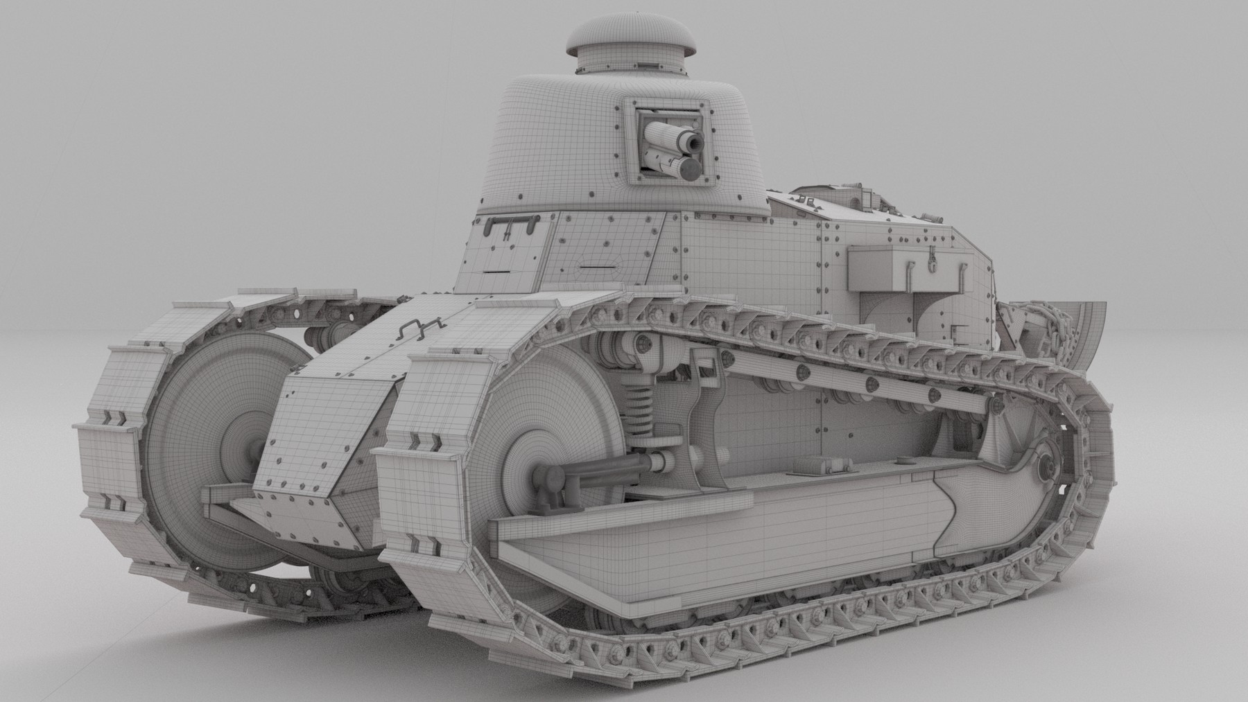 ArtStation - WW1 Renault FT-17 3D Model Tank with Substance Painter ...
