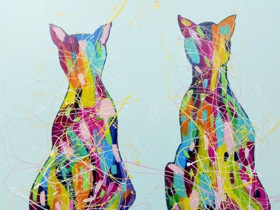 ArtStation - Two Cats - Made From Original Acrylic Painting | Artworks
