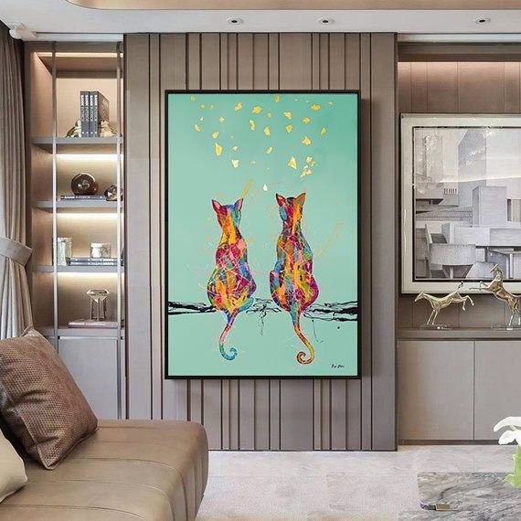 ArtStation - Two Cats - Made From Original Acrylic Painting | Artworks