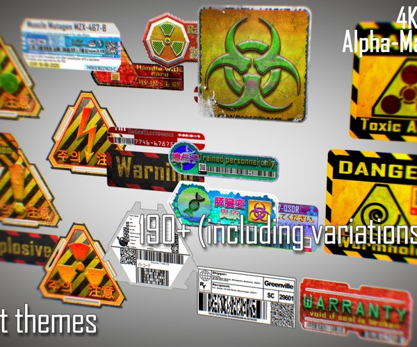 ArtStation - 190 + Decals and Signs | Game Assets