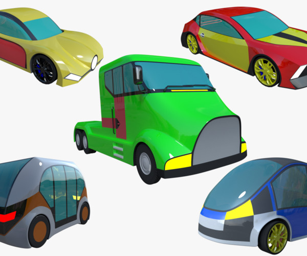 ArtStation - Crossroad scene with 5 cars | Resources