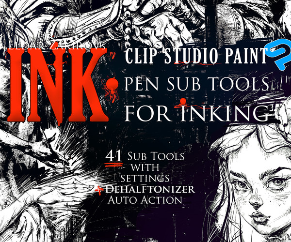ArtStation - INK. for CSP: 41 Sub-Tools for Inking + Auto Action for ...