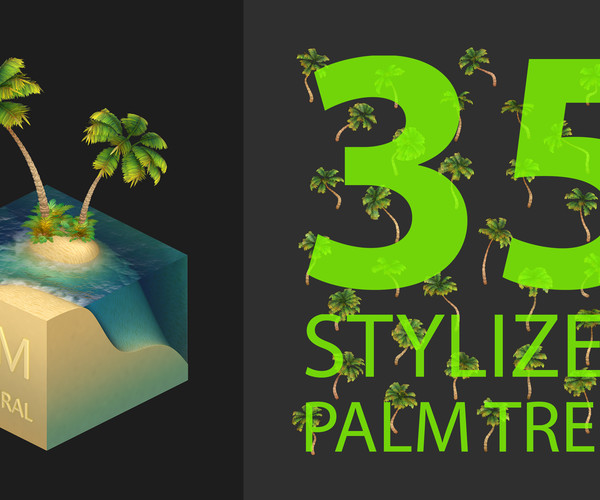 ArtStation - 35 stylized palm trees | Game Assets