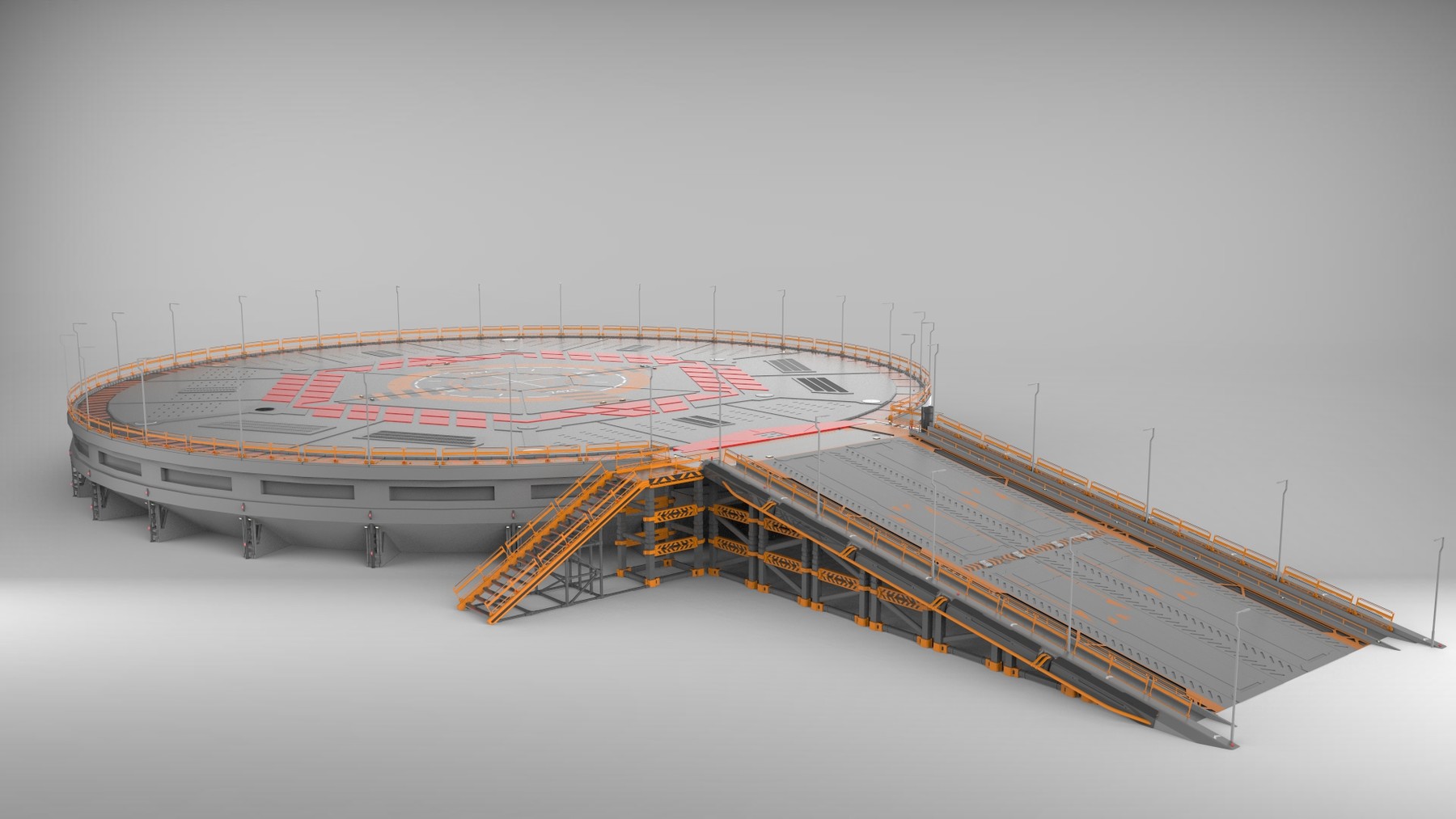 ArtStation - sci-fi landing platform 4 | Resources