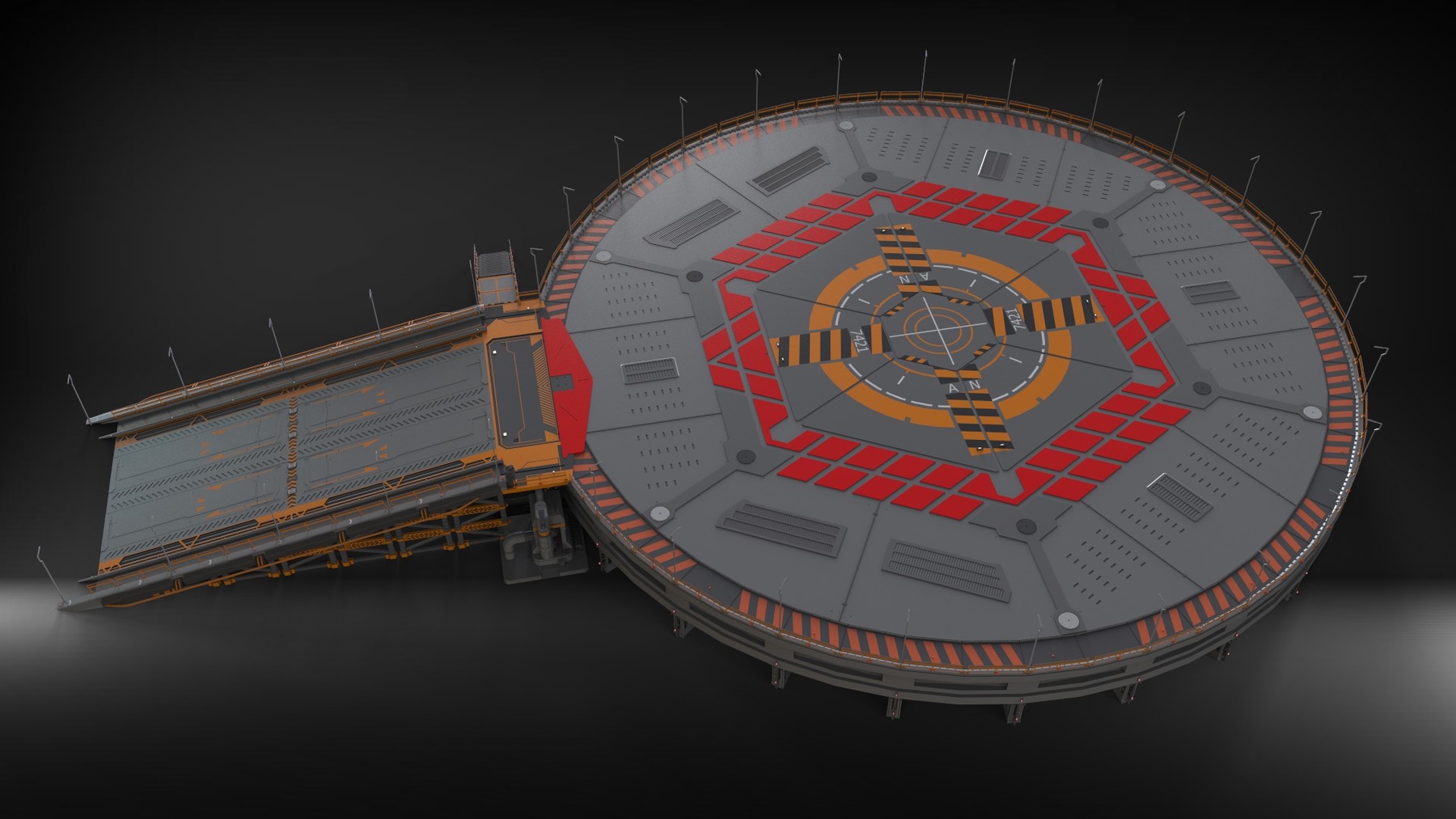 ArtStation - sci-fi landing platform 4 | Resources