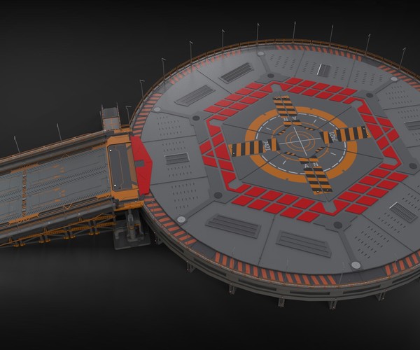 ArtStation - sci-fi landing platform 4 | Resources
