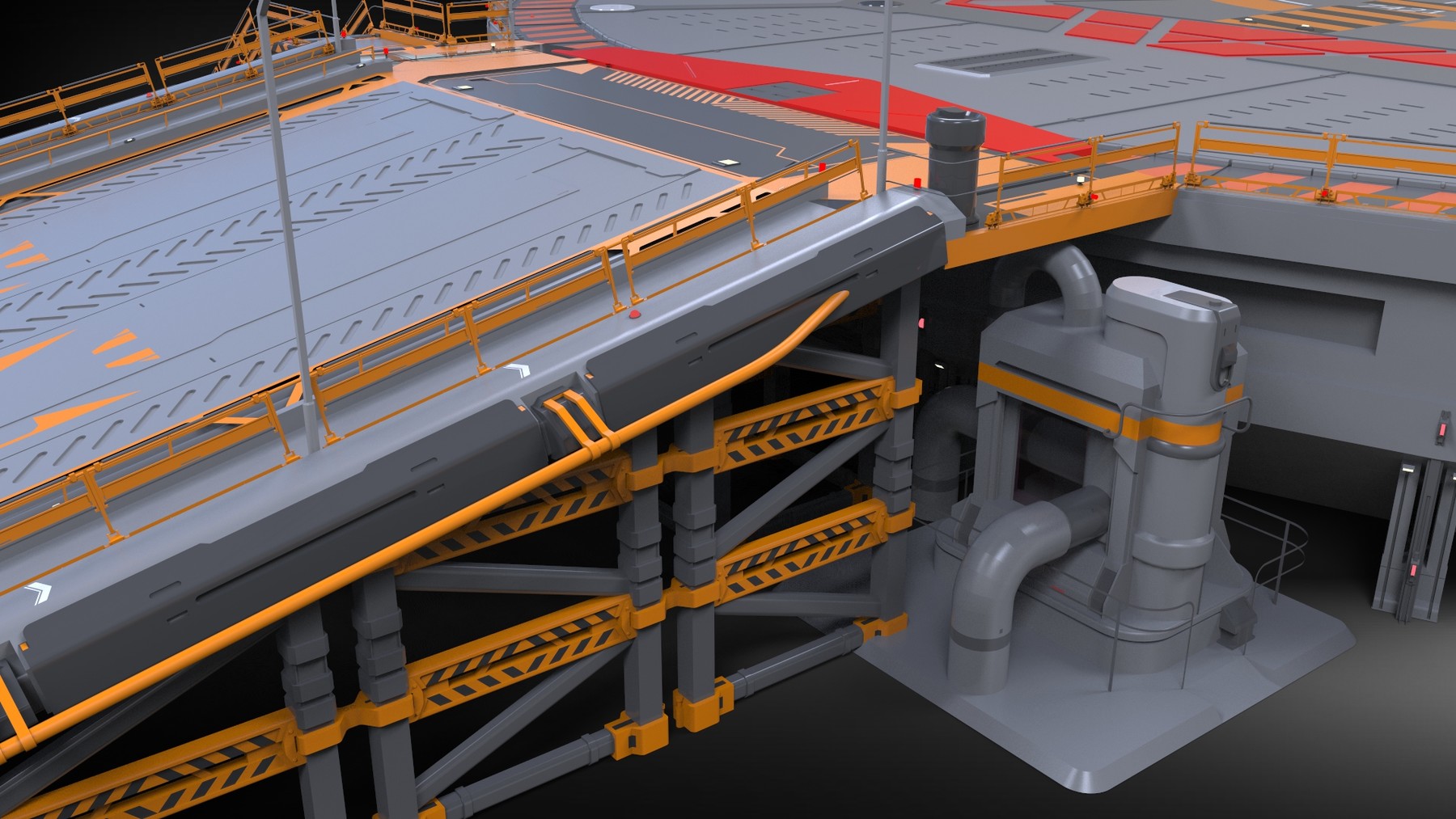 ArtStation - sci-fi landing platform 4 | Resources