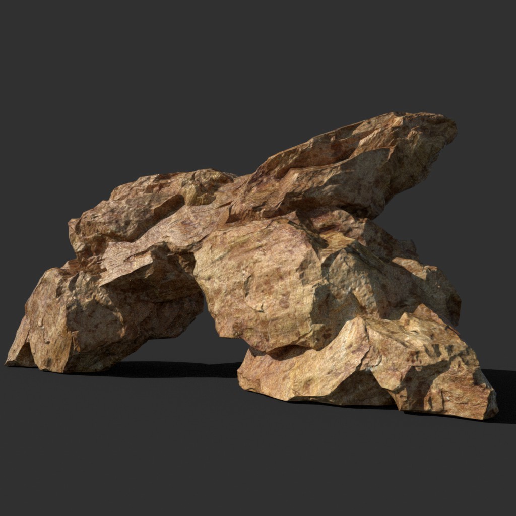 ArtStation - Low poly sharp blocky Yellow rock formation Pack | Game Assets