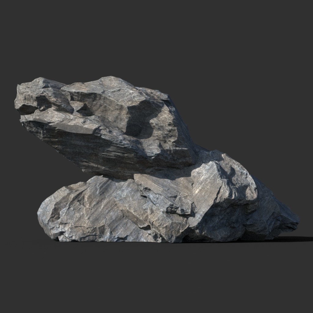 ArtStation - Low poly sharp blocky gray rock formation Pack | Game Assets