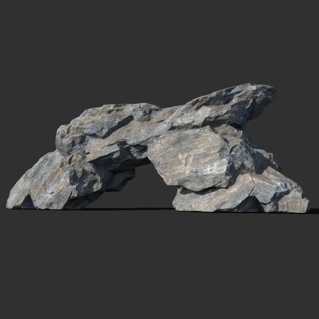 ArtStation - Low poly sharp blocky gray rock formation Pack | Game Assets