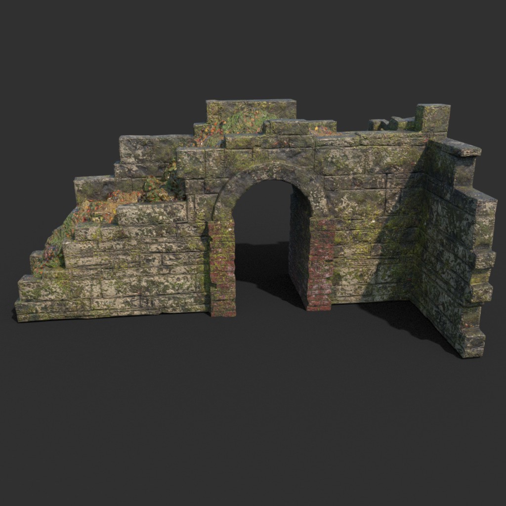 ArtStation - Low poly Mossy Ruin Temple Package | Game Assets