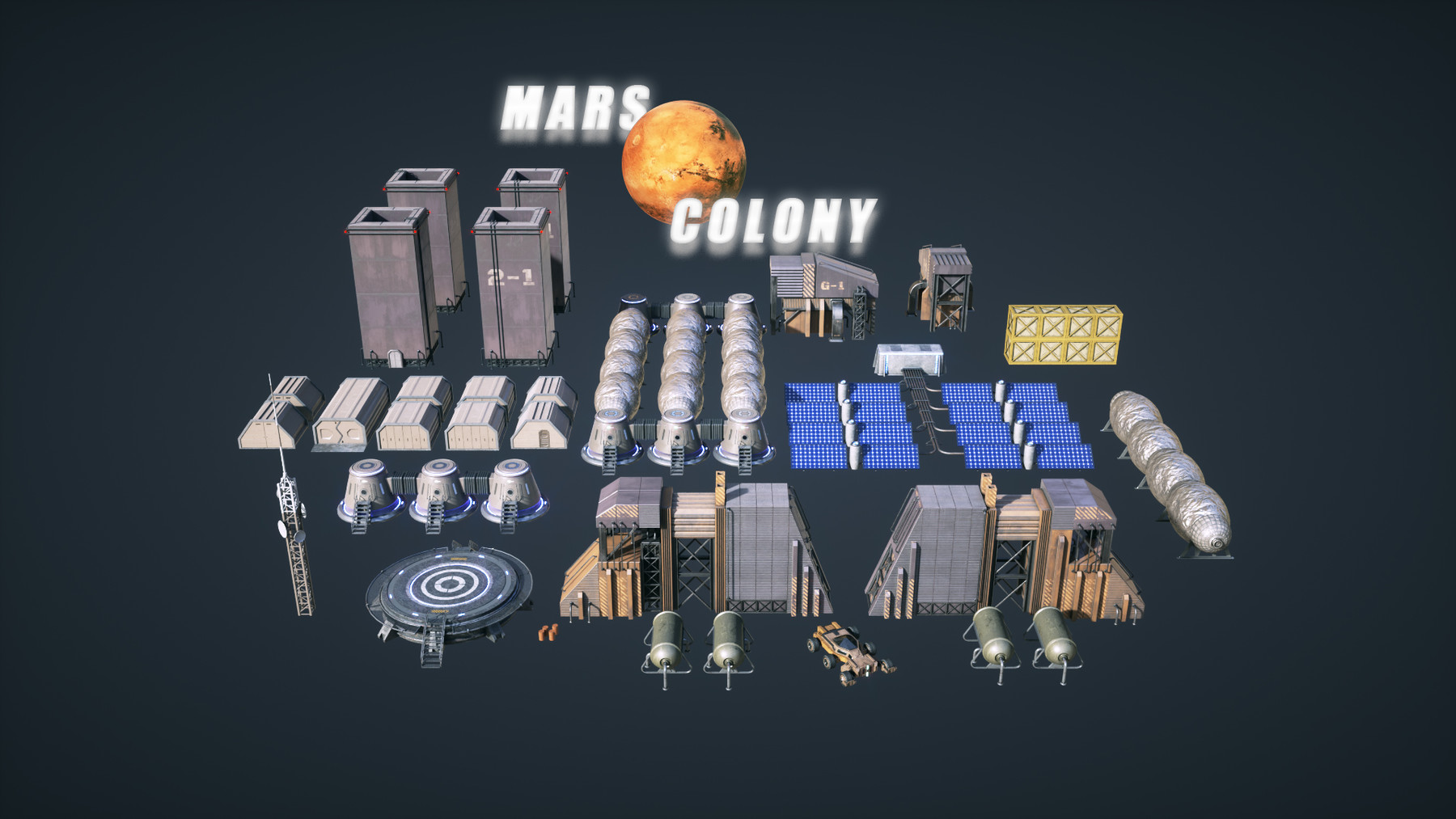 ArtStation - Mars Colony (KitBash) Pack | Game Assets