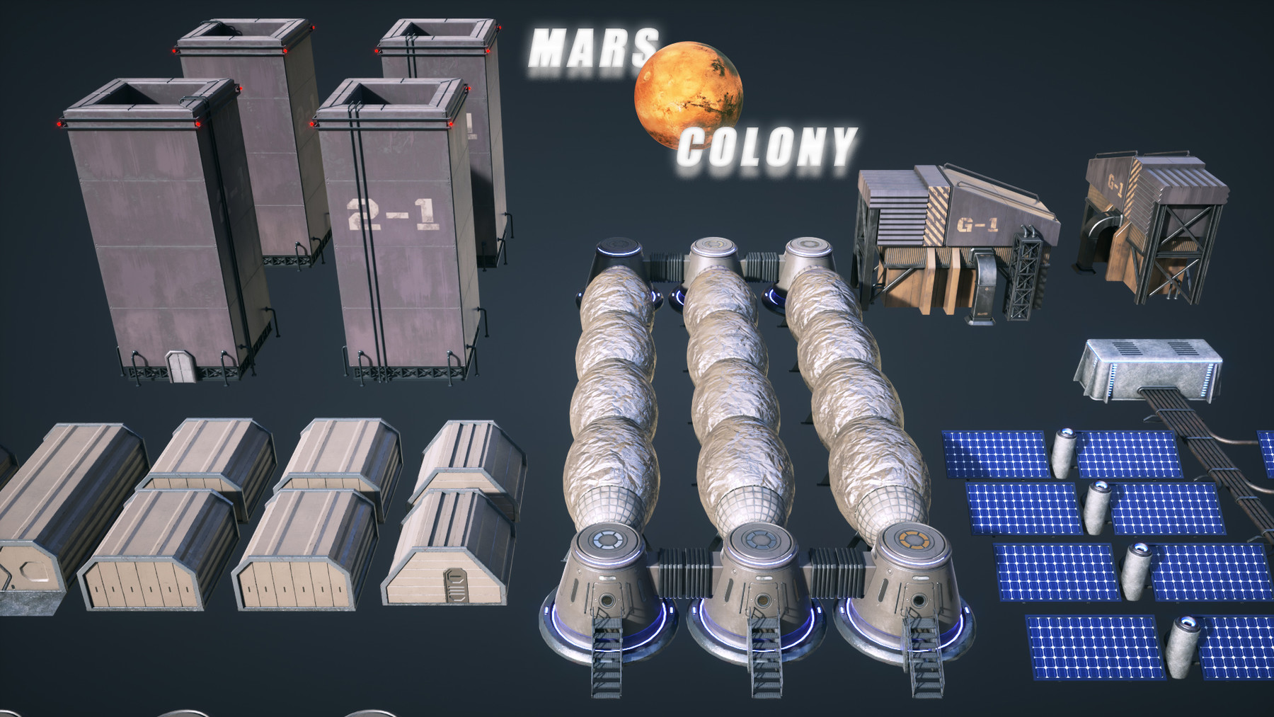 ArtStation - Mars Colony (KitBash) Pack | Game Assets