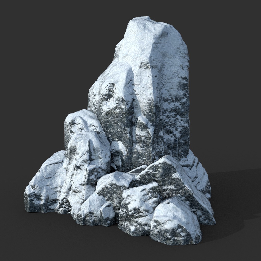 ArtStation - Low poly Snow Winter Rock Pack | Game Assets
