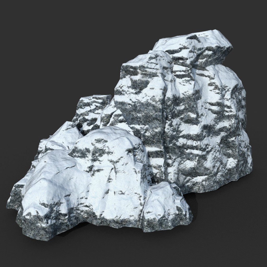 ArtStation - Low poly Snow Winter Rock Pack | Game Assets