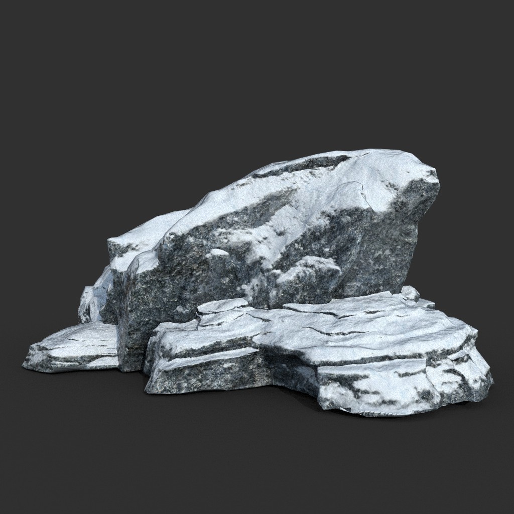 ArtStation - Low poly Snow Winter Rock Pack | Game Assets