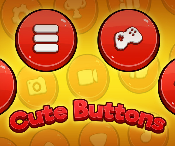 ArtStation - Cute Buttons GUI Kit | Game Assets