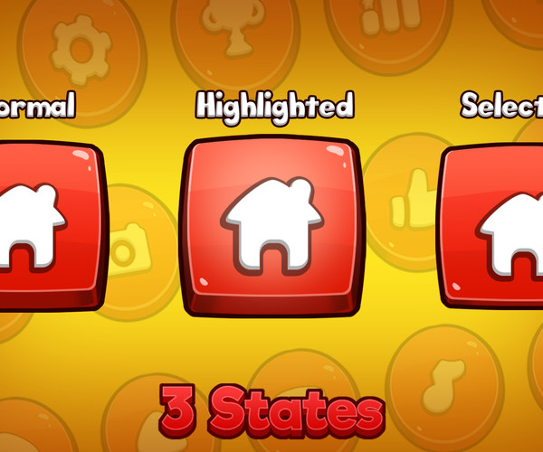 ArtStation - Cute Buttons GUI Kit | Game Assets