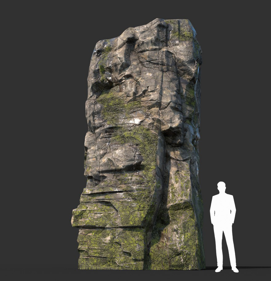 ArtStation - Low poly Wet Mossy Blocky Rock Cliff Pack | Game Assets