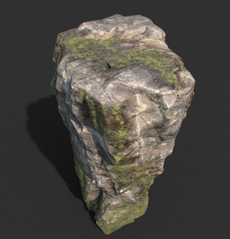 ArtStation - Low poly Wet Mossy Blocky Rock Cliff Pack | Game Assets