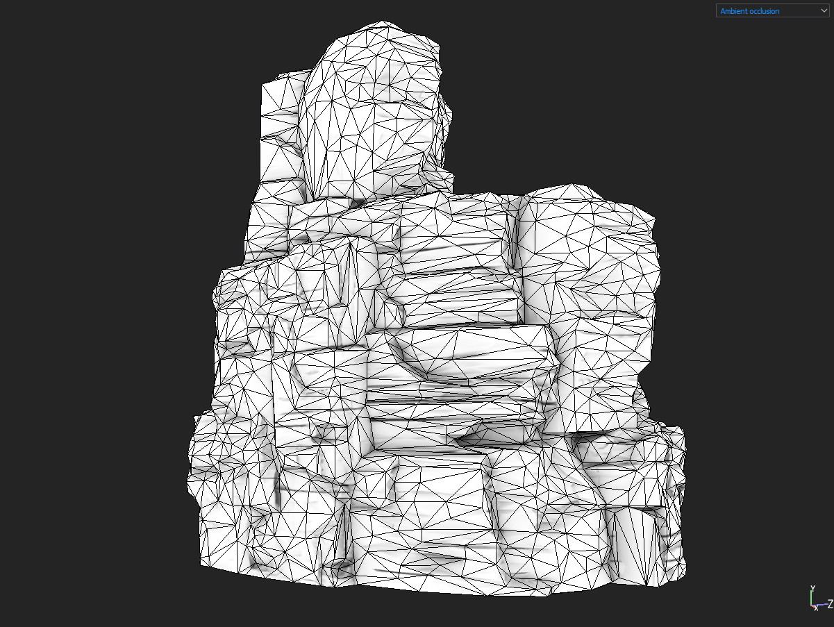 ArtStation - Low poly Wet Mossy Blocky Rock Cliff Pack | Game Assets
