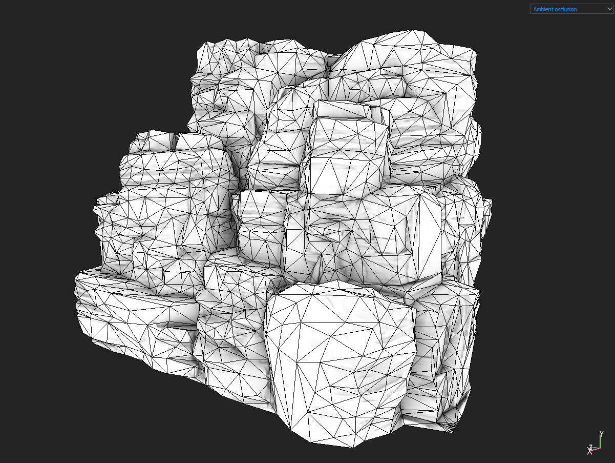 ArtStation - Low poly Wet Mossy Blocky Rock Cliff Pack | Game Assets