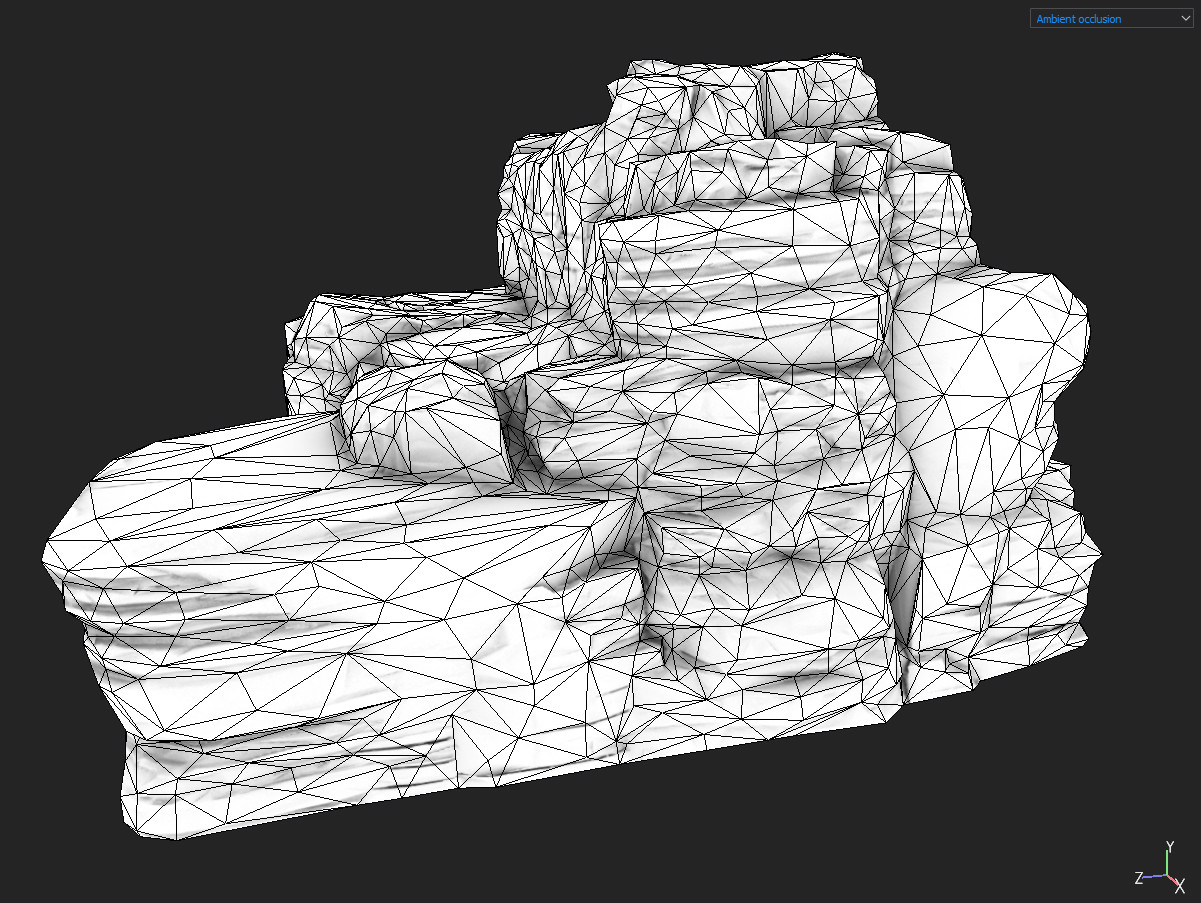 ArtStation - Low poly Wet Mossy Blocky Rock Cliff Pack | Game Assets