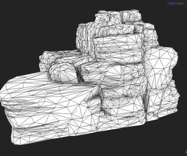 ArtStation - Low poly Wet Mossy Blocky Rock Cliff Pack | Game Assets