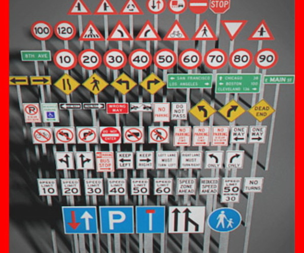 ArtStation - Pack – Traffic Signs | Game Assets