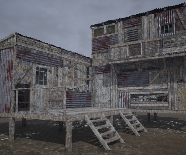 ArtStation - Modular Post-Apocalyptic Buildings | Game Assets