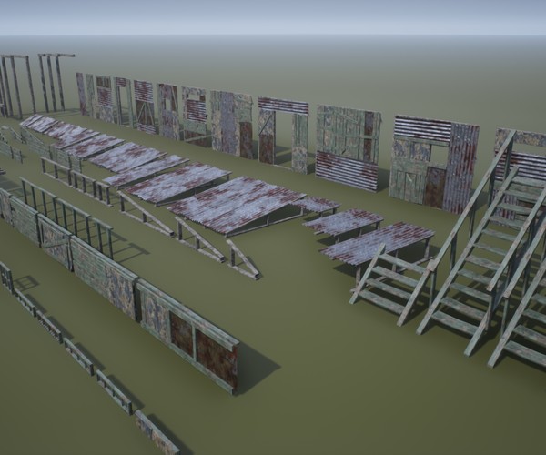 ArtStation - Modular Post-Apocalyptic Buildings | Game Assets