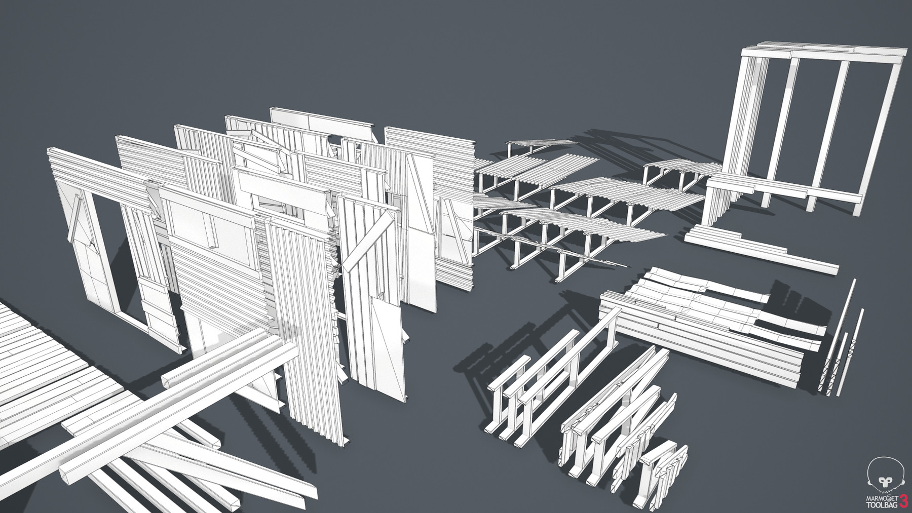 ArtStation - Modular Post-Apocalyptic Buildings | Game Assets