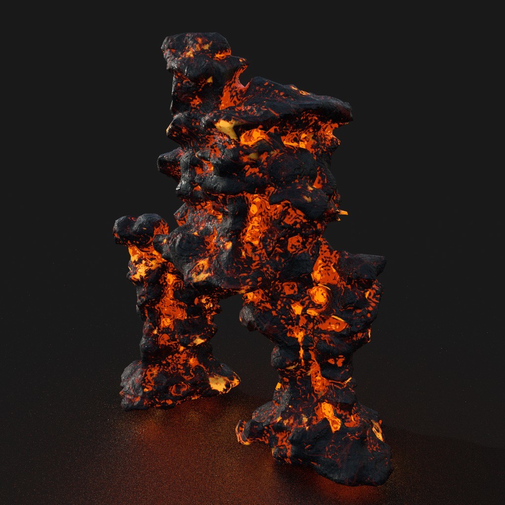 ArtStation - Low poly Lava Cave Rock Module Pack | Game Assets