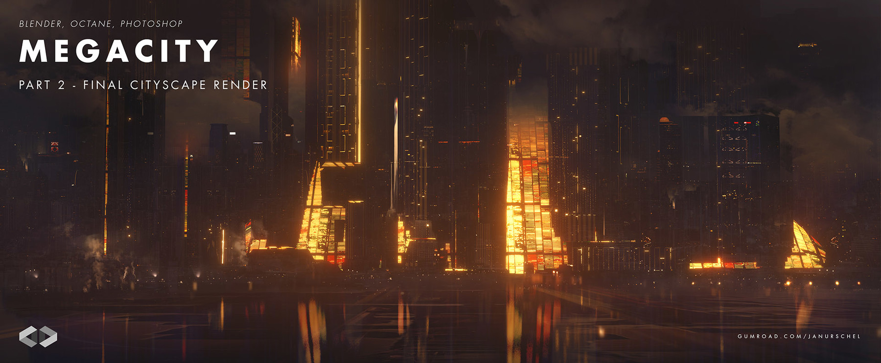 ArtStation - Megacity 02 - Final Cityscape Render | Tutorials