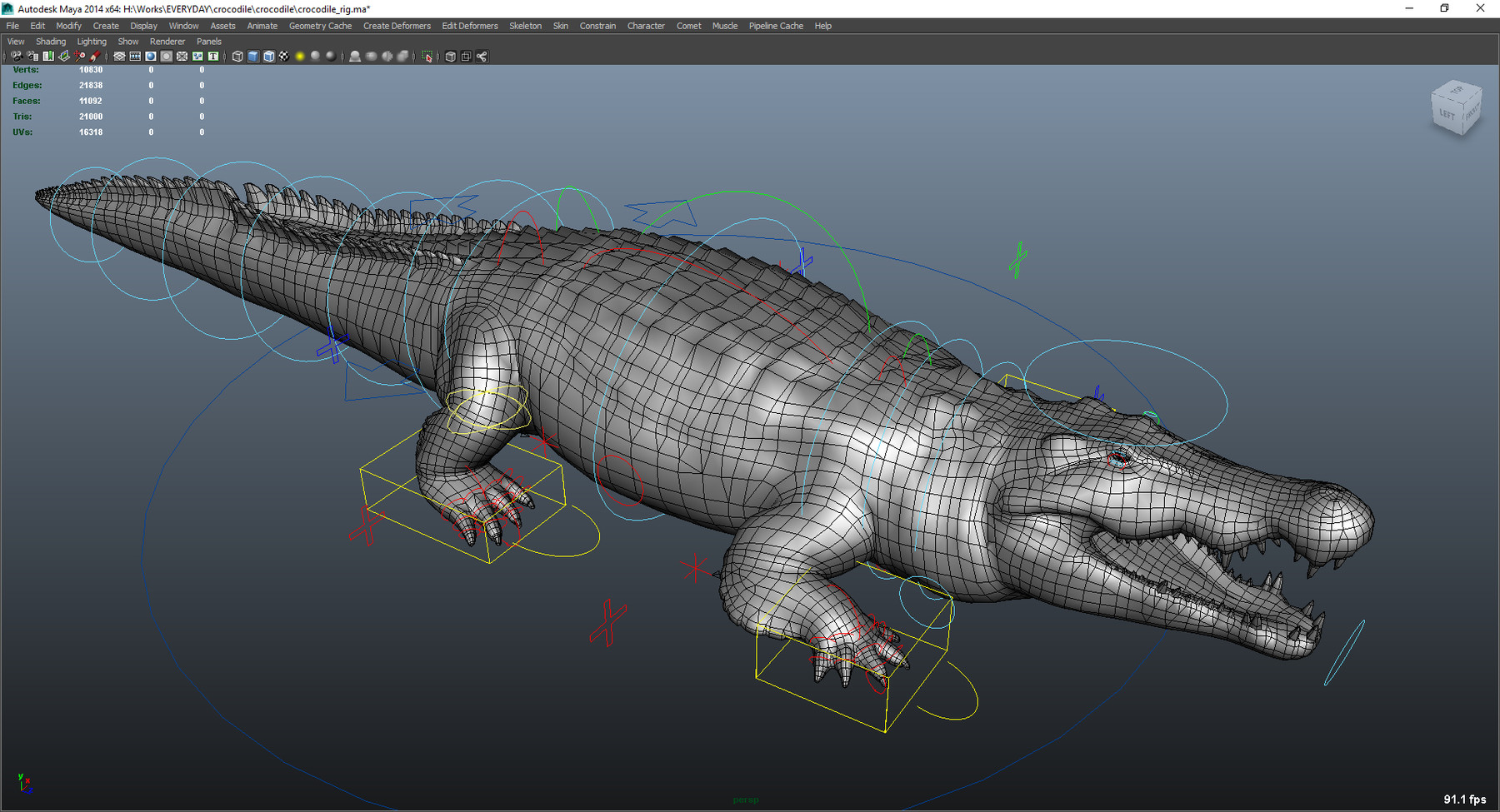 ArtStation - Crocodile Maya Rig | Resources