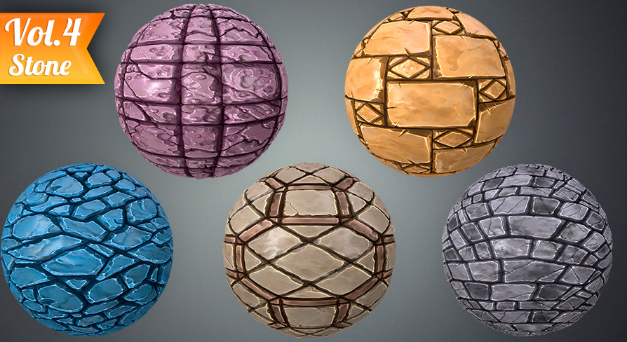 ArtStation - Stylized Stone Tile Vol.04 - Hand Painted Texture Pack ...