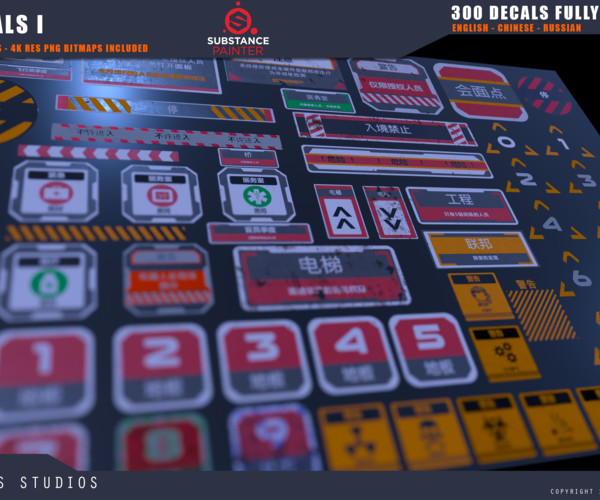 ArtStation - Sci-Fi Decals I | Game Assets