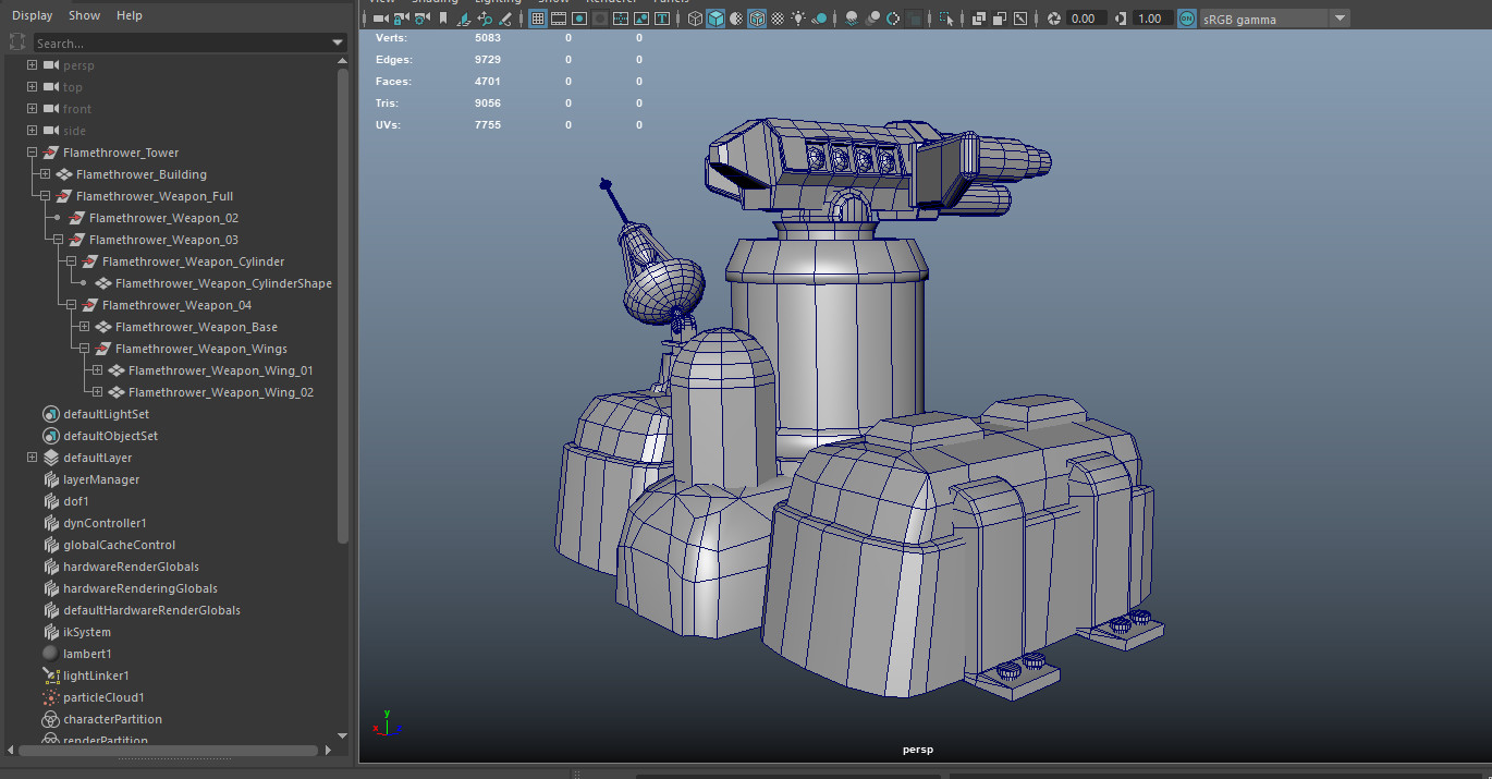 ArtStation - Sci-Fi Flamethrower Tower | Game Assets