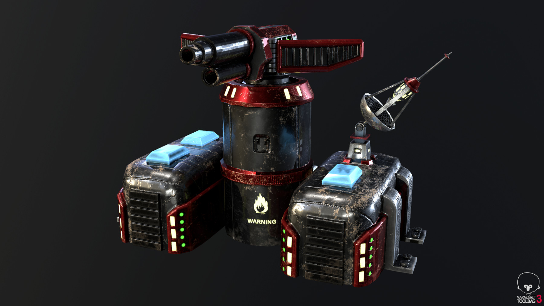 ArtStation - Sci-Fi Flamethrower Tower | Game Assets