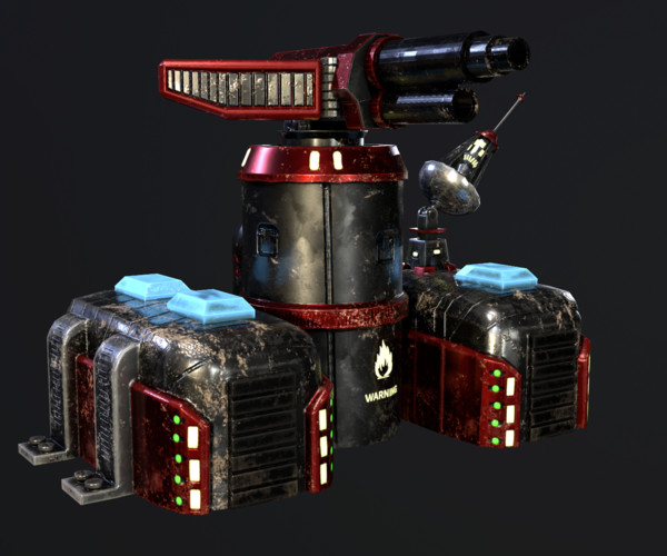 ArtStation - Sci-Fi Flamethrower Tower | Game Assets