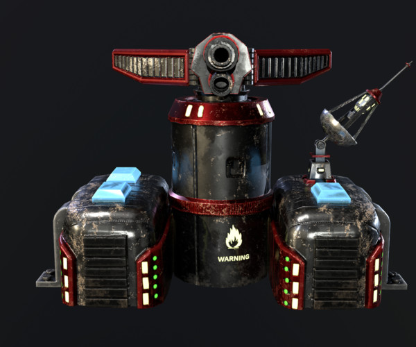 ArtStation - Sci-Fi Flamethrower Tower | Game Assets