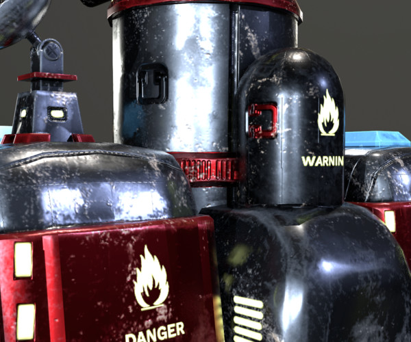 ArtStation - Sci-Fi Flamethrower Tower | Game Assets