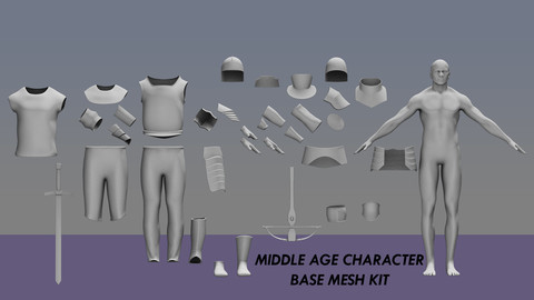 ArtStation - Medieval Character base model Kit | Resources