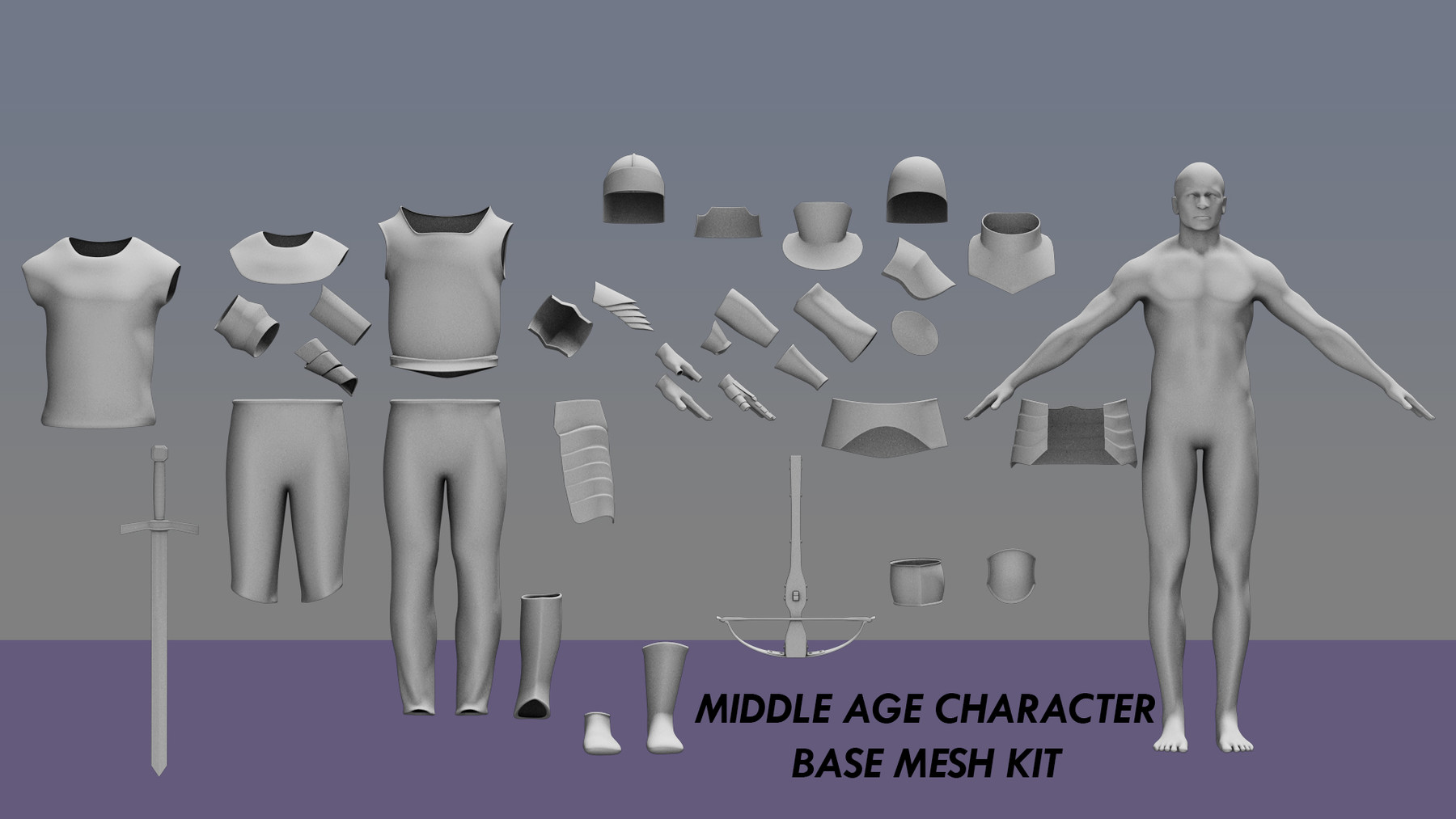 ArtStation - Medieval Character base model Kit | Resources