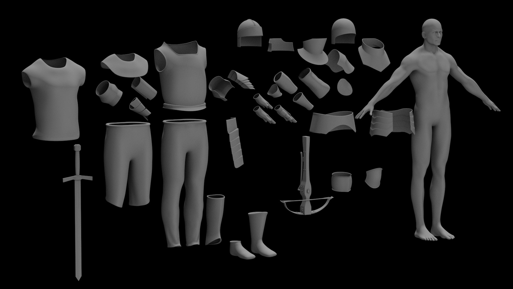 ArtStation - Medieval Character base model Kit | Resources