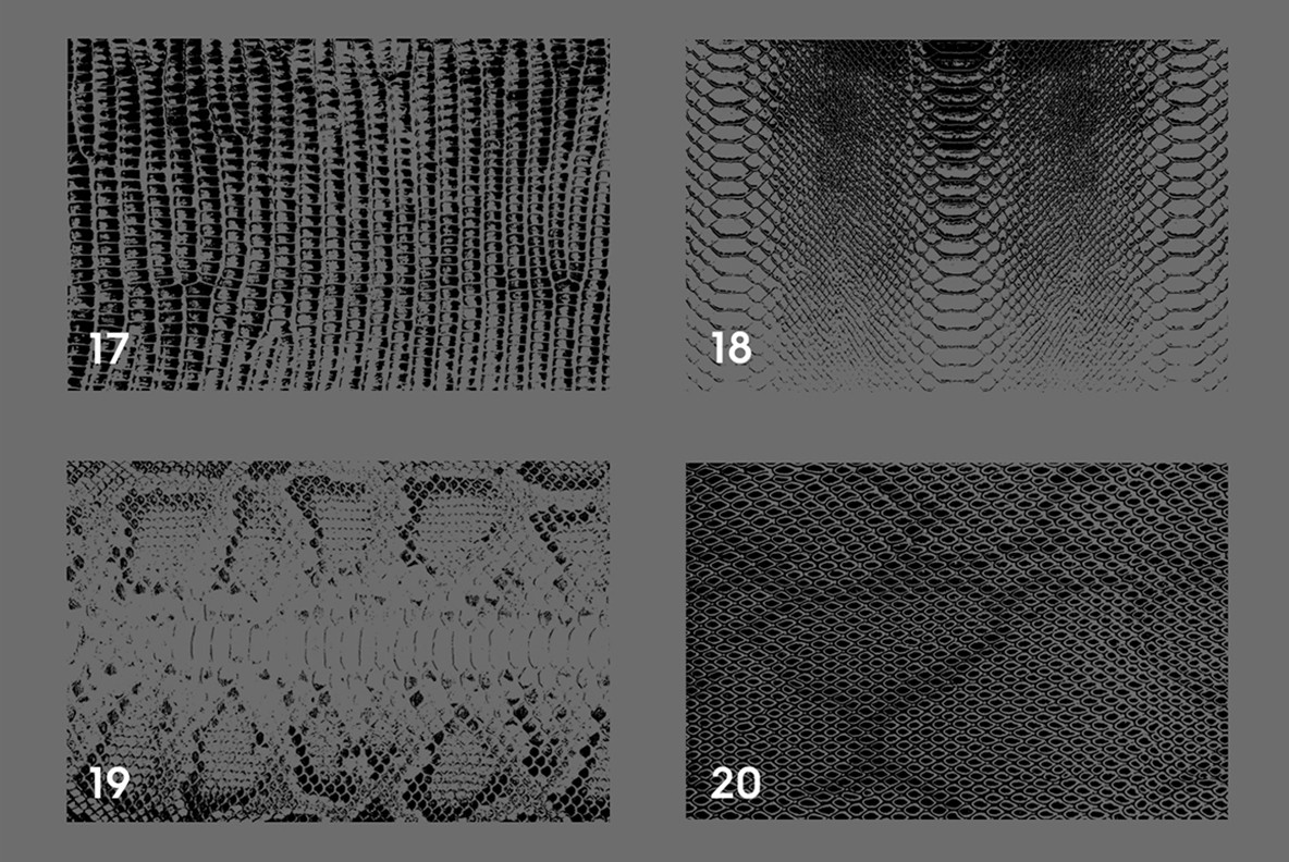 ArtStation - 20 Snake Leather Texture Overlays | Brushes