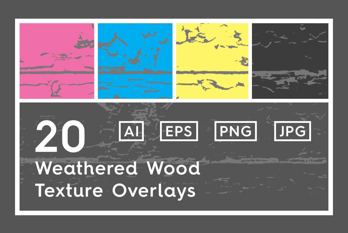 Alexander Nedviga - 20 Weathered Wood Texture Overlays