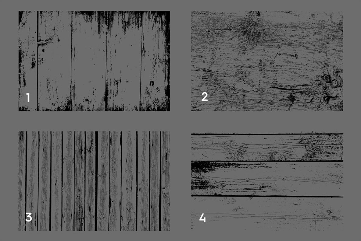 ArtStation - 20 Weathered Wood Texture Overlays | Brushes