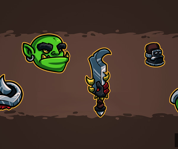 ArtStation - Orc Conqueror 2D Character | Game Assets